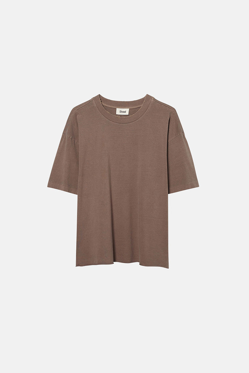 OVERSIZED CROP CORE TEE in VINTAGE BROWN – Elwood Clothing