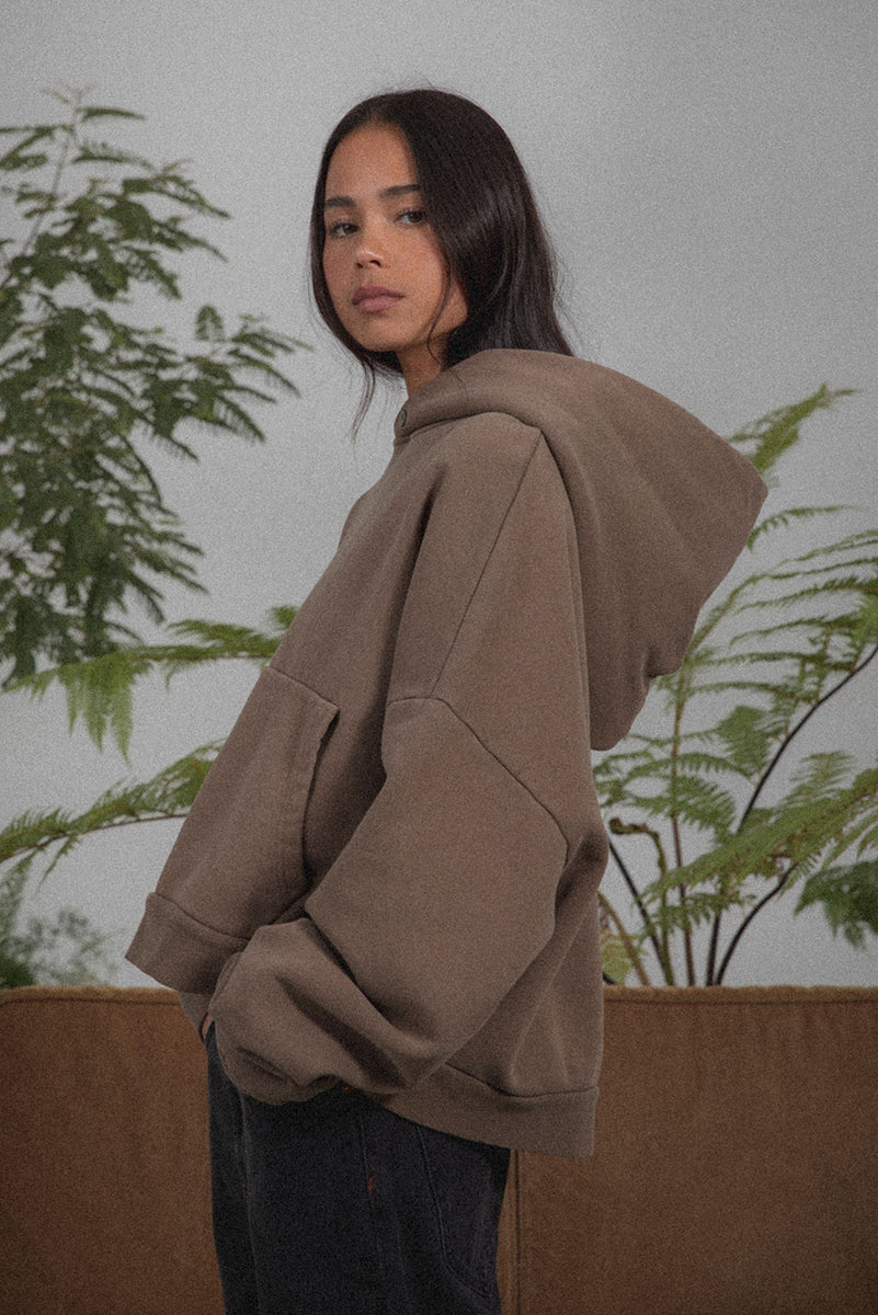 RECTANGLE HOODIE in DULL BROWN – Elwood Clothing