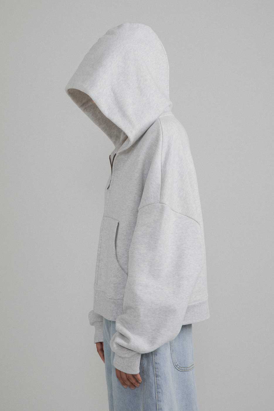ZIP RECTANGLE HOODIE in ASH GREY – Elwood Clothing