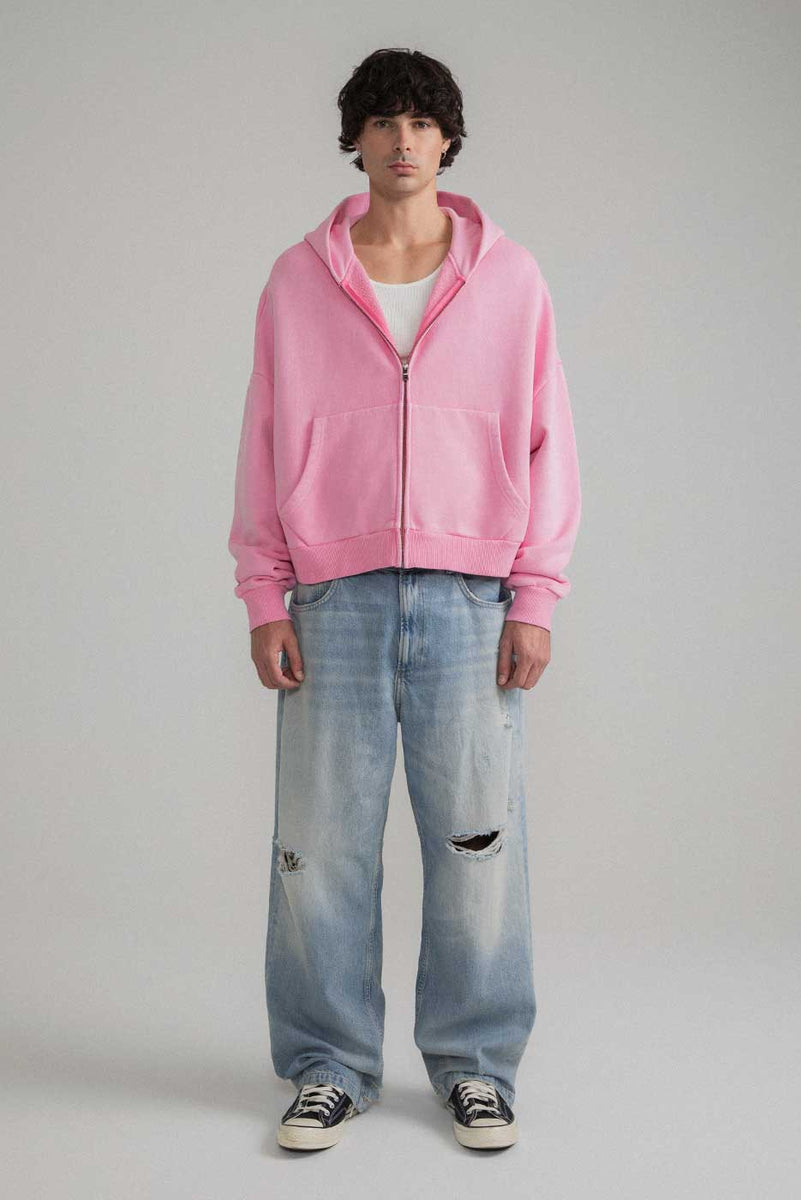 ZIP RECTANGLE HOODIE in PINK – Elwood Clothing